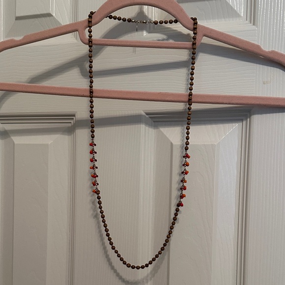 Express | Jewelry | Express Brown And Red Beaded Necklace | Poshmark